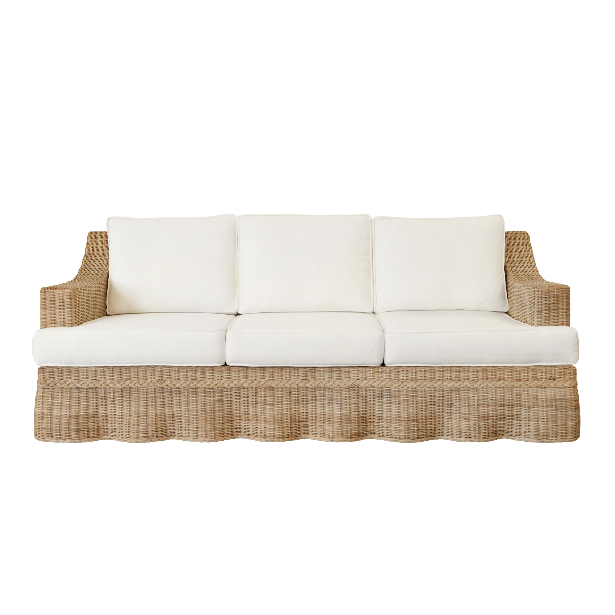 Newton Scalloped Wicker Sofa – Society Social