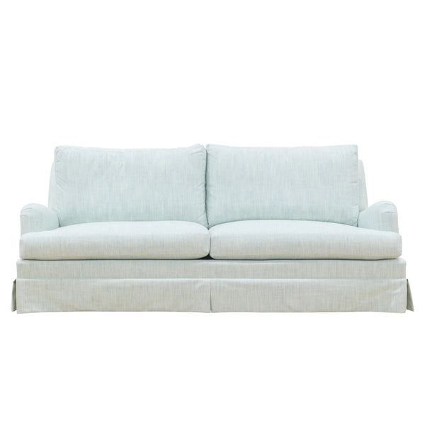FACTORY | Aurora Roll Arm Skirted Sofa in Performance Coco Spa ...