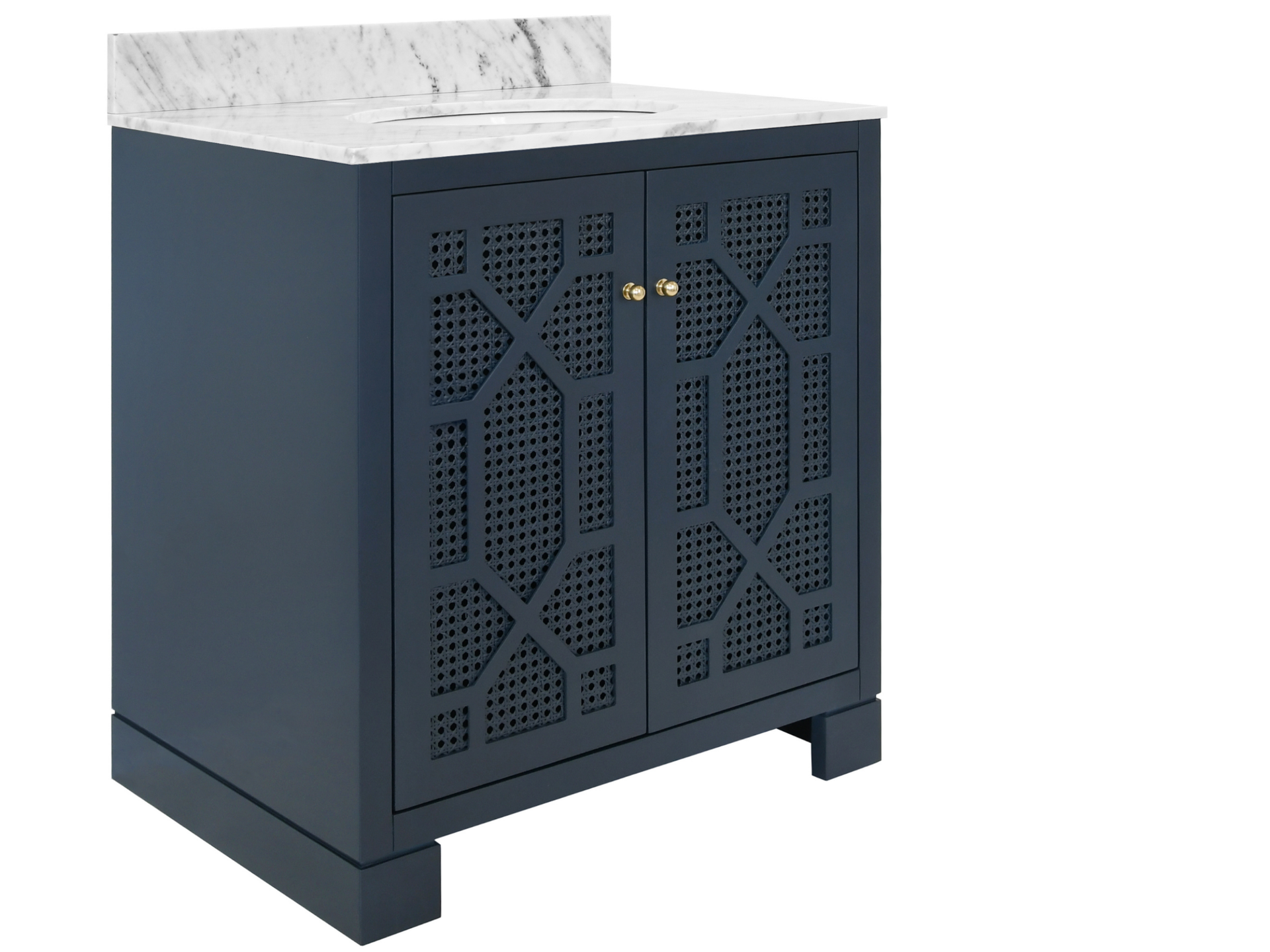 Sanibel Cane Vanity in Navy – Society Social