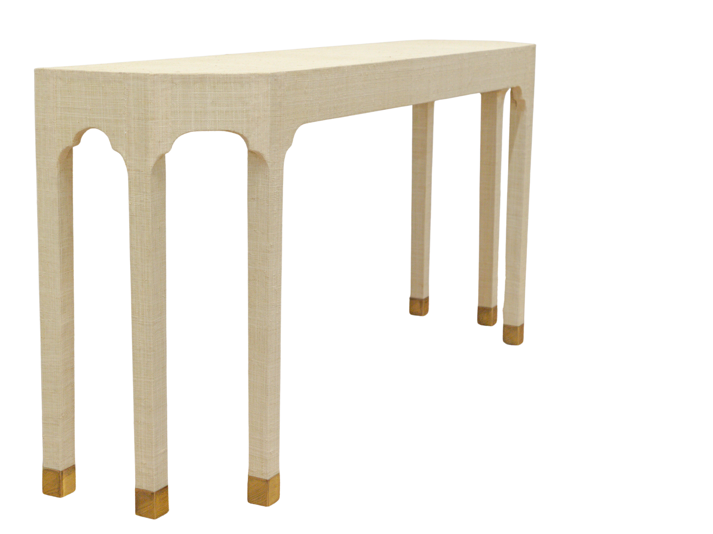 Grasscloth Demilune Table - Large – Society Social