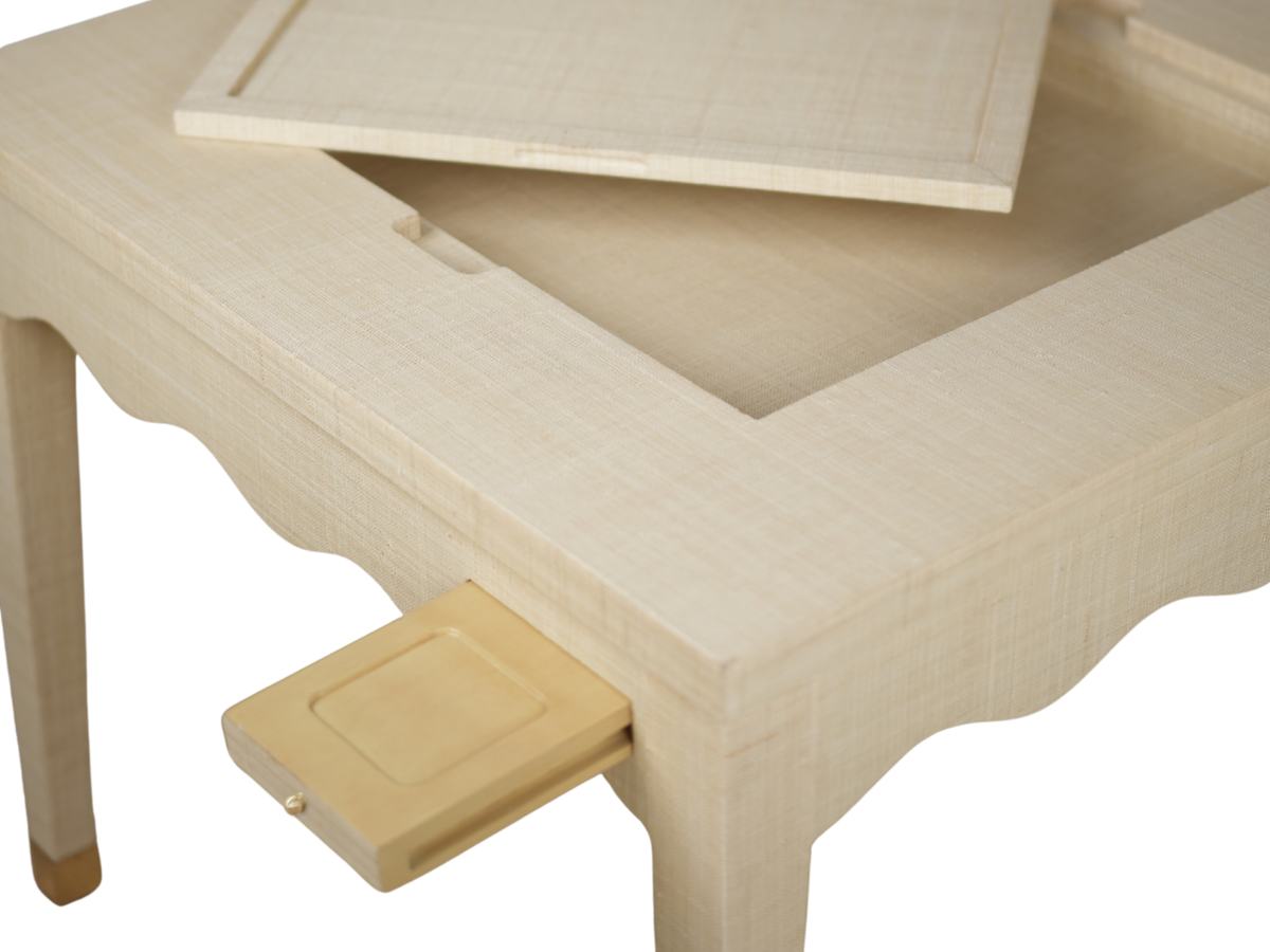 Wavy Grasscloth Game Table – Society Social