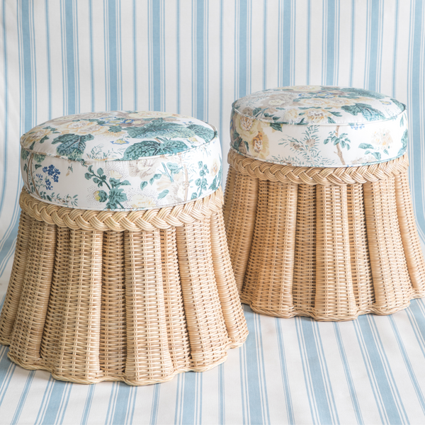 Pleated Wicker Stool - Round – Society Social