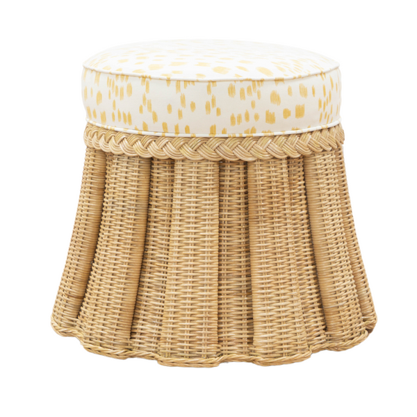 Pleated Wicker Stool - Round – Society Social