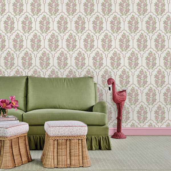 Floral Bazaar Rose Water Peel and Stick Wallpaper – Society Social