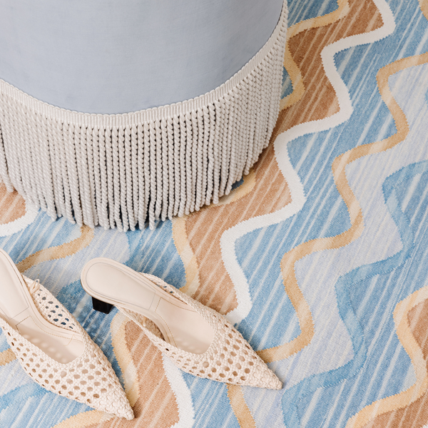 Marigold Dhurrie Rug Light Blue – Society Social