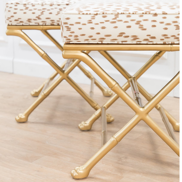 Faux Bamboo Footed X-Stool – Society Social